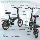 HITWAY BK2 Folding Ebike 16 inches mini ebike for adult and teenager ...